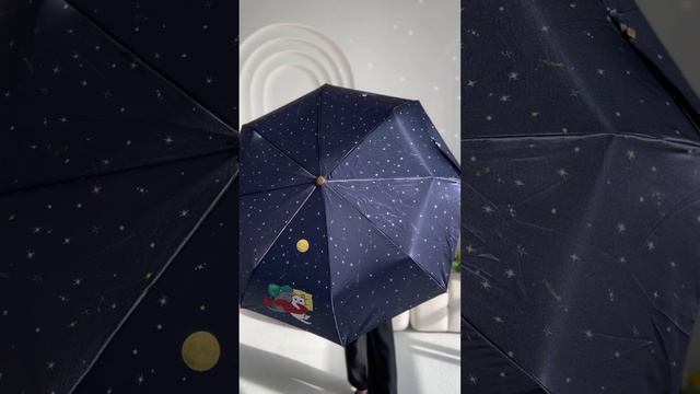 Зонт Женский Flioraj 3 сложения Автомат Синий Антиветер 23147 FJ