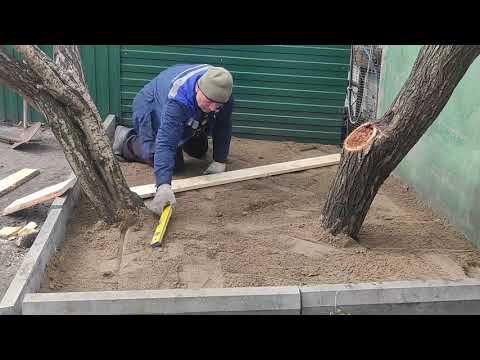 Мангальная зона. Как уложить тротуарную плитку без опыта