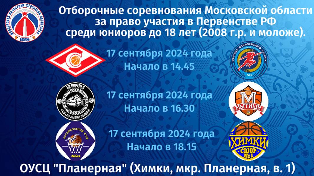 Отборочные соревнования Московской области к Первенству РФ среди юниоров до 18-ти лет