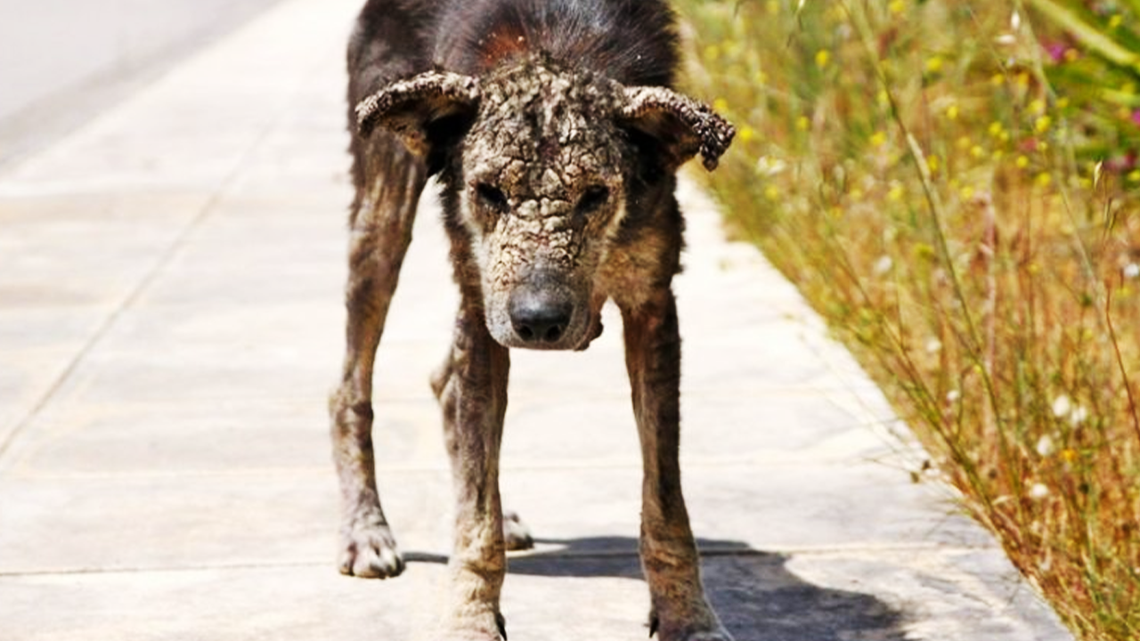 Тяжело больная дворняжка была в ужасе! Эта окаменевшая собака не думала, что ее кто-то полюбит