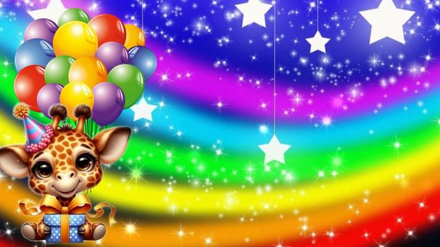Футаж День рождения! Жирафик