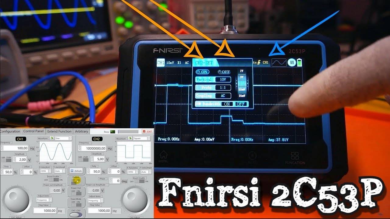 Осциллограф мультиметр генератор Fnirsi 2c53p