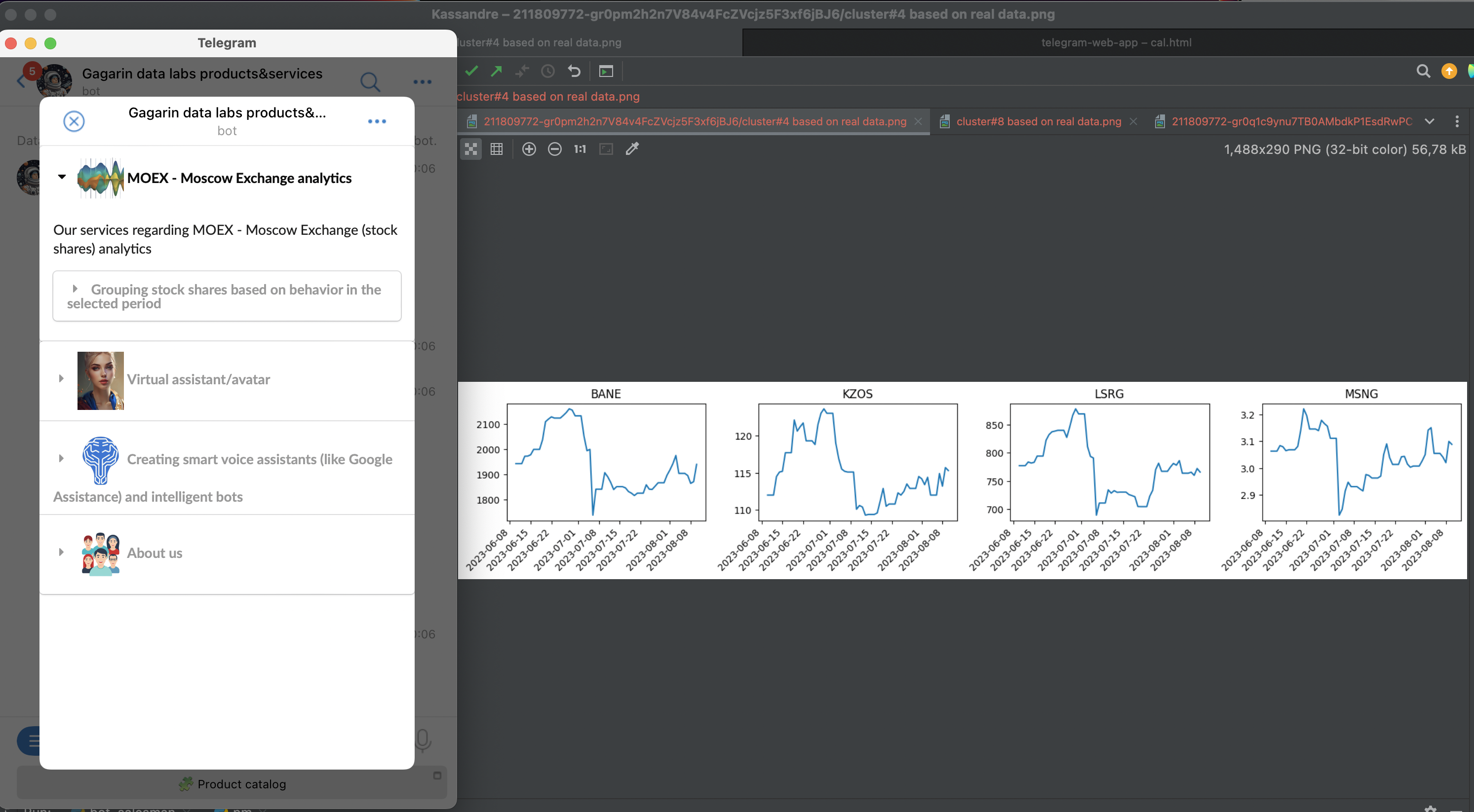 MOEX - Московской биржа. telegram bot для поиска скрытых зависимостей и схожих паттернов поведения.