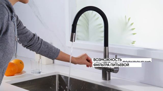 Смеситель для кухни под фильтр с гибким изливом SALIX