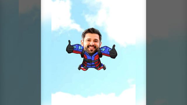 Мульт открытка "Парашютист" поздравление с днем рождения для мужчины или парня