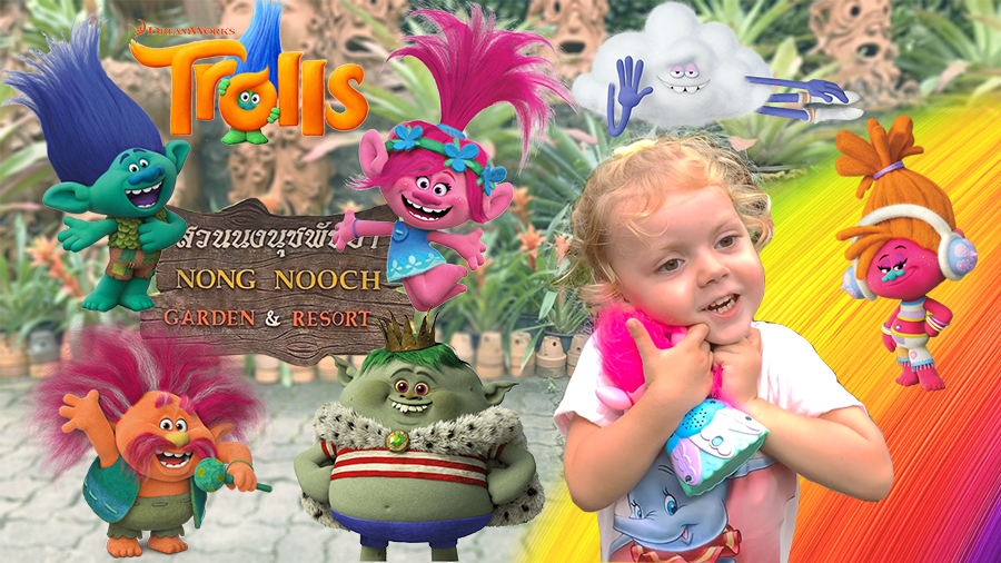 Мила и Розочка из Тролли в Тайланде в саду Нонг Нуч