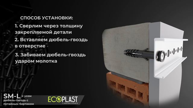 Дюбель-гвоздь с потайной манжетой SM-L EcoPlast