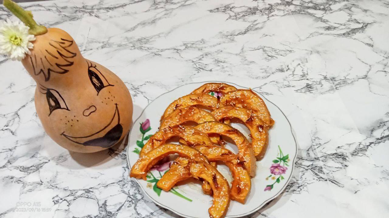 Тыквенные дольки под медом. Десерт из тыквы