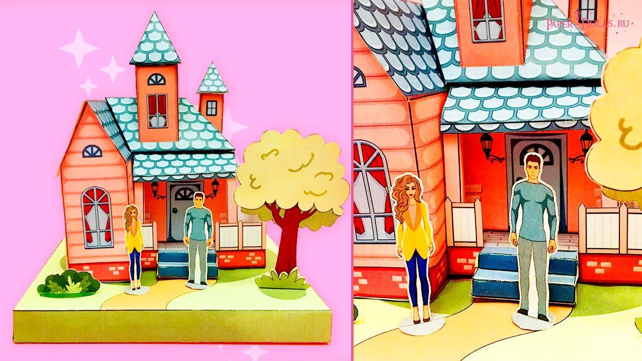 Весенний кукольный домик из бумаги своими руками