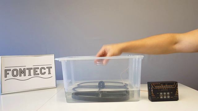 Тест работы датчика металлоискателя  FOMTECT Promaster-M2 в воде