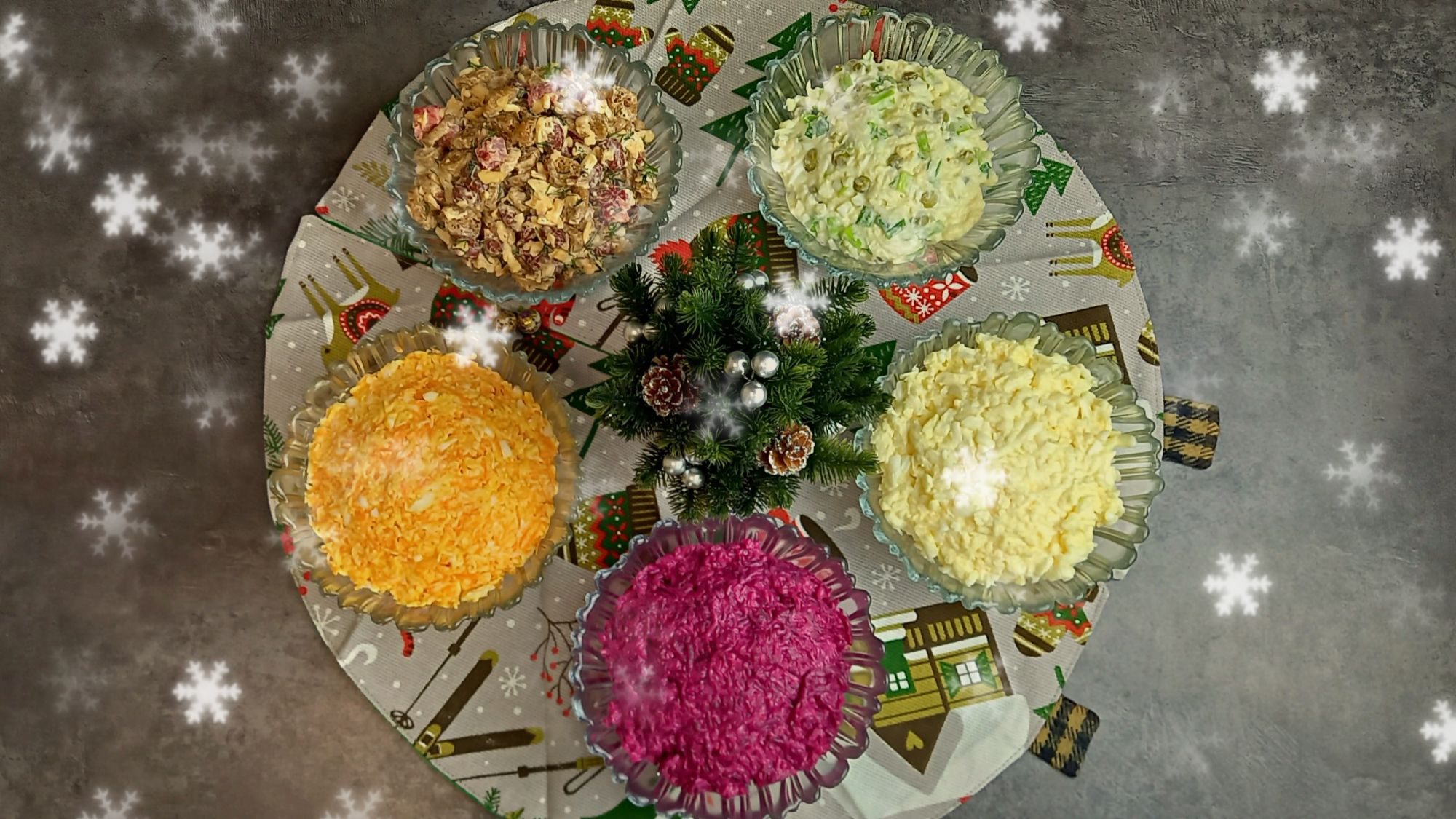 5 простых и быстрых салатов закусок на праздничный стол