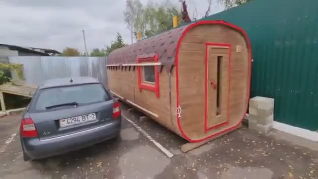 #ОБЗОР #Баня-квадро 5 метров на 3 отделения #баня-бочка