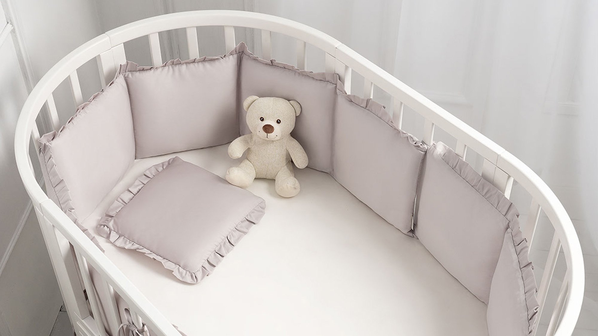 Бортики для детской кроватки Perina Lovely Dream (серые)