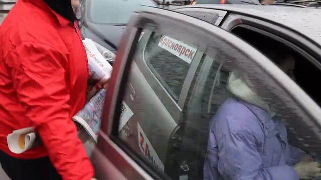 Автопробег-2022.  Газета «Солидарность» - жителям Красноярска