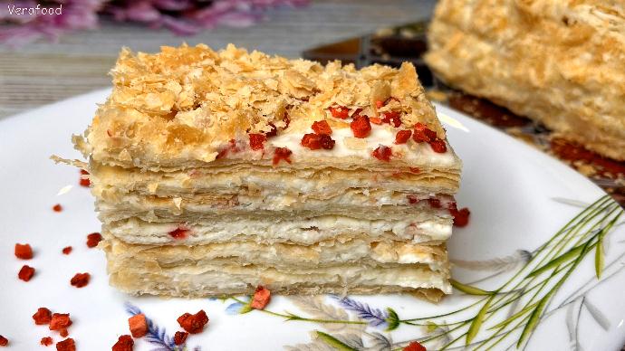 Быстрый Наполеон из покупного теста с восхитительным кремом из маскарпоне. Самый быстрый торт.