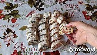 Рулеты из лаваша с красной рыбой. Два варианта.