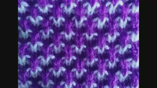 Красивый двухцветный узор. Вязание с нуля. Узоры спицами. Вяжем вместе...mp4