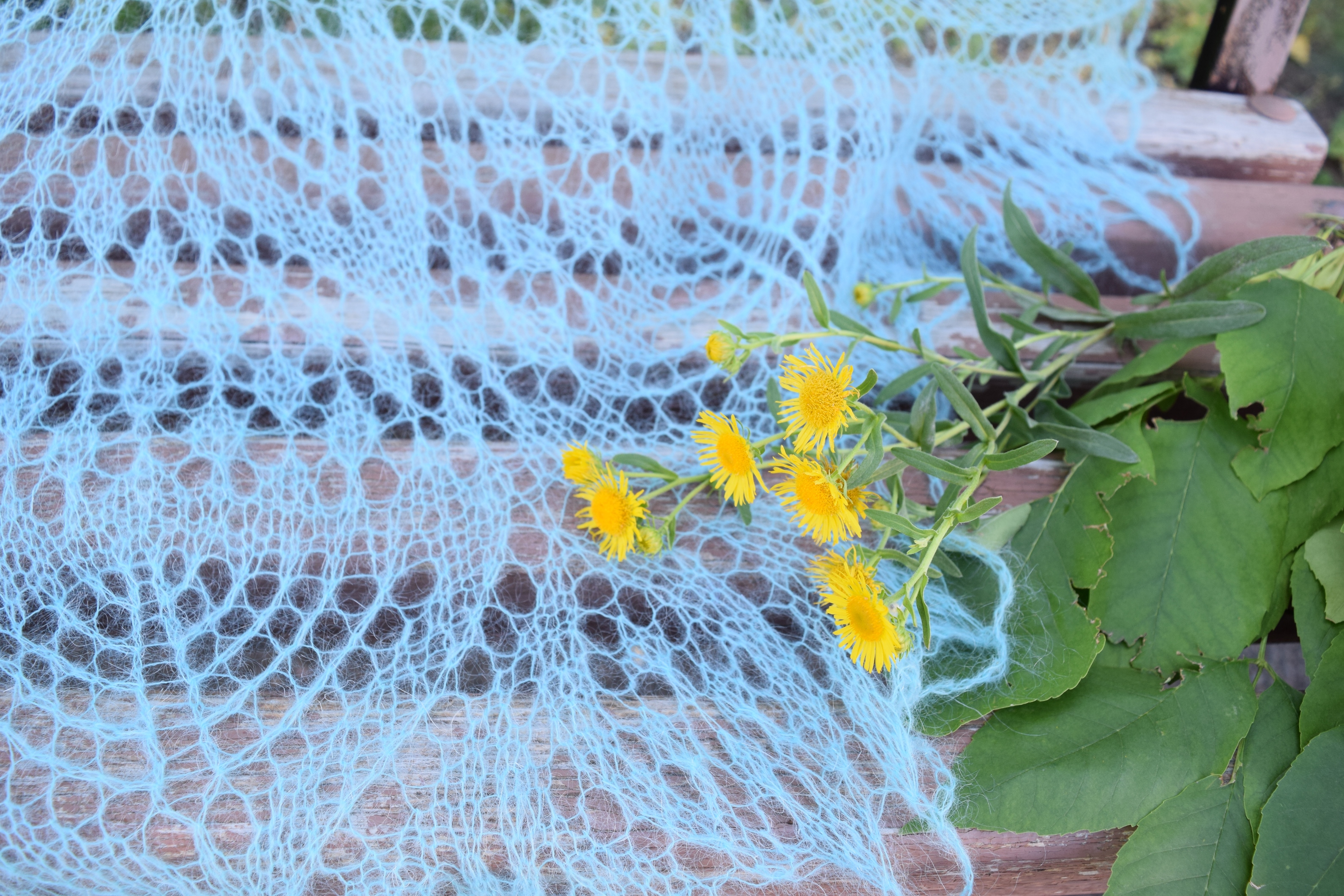 Бирюзовая шаль(готовая работа) 3 сентября