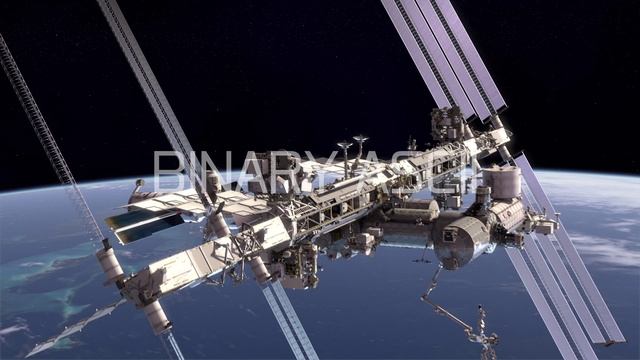 МКС Видео - Пролёт возле Международной Космической Станции в космосе на земной орбите 4K