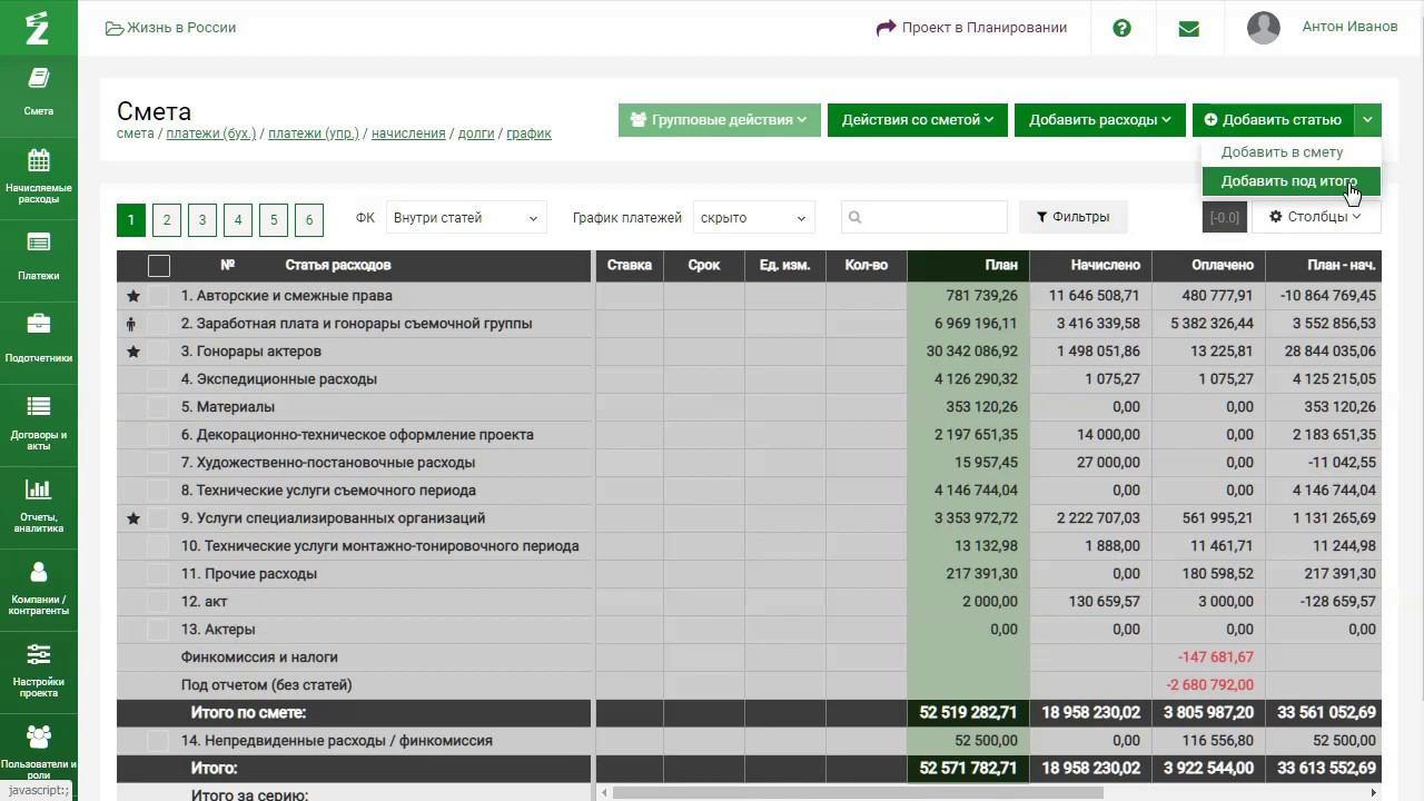 Забалансовые статьи