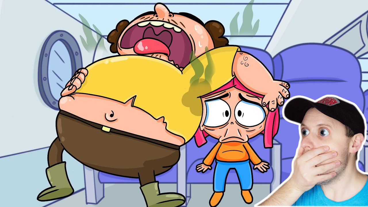 КАК НАДО МНОЙ ИЗДЕВАЛСЯ СОСЕД В САМОЛЁТЕ | АНИМАЦИЯ | Реакция на Луану