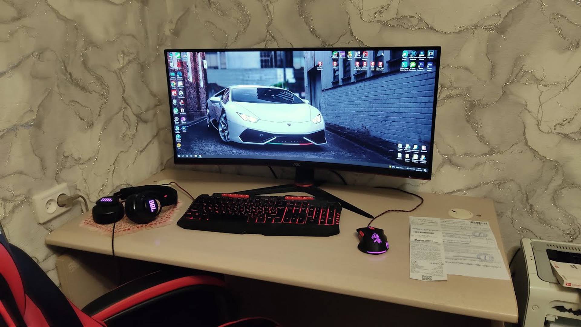 AOC CU34G2 BK, распаковка и сборка моего нового монитора для видеомонтажа