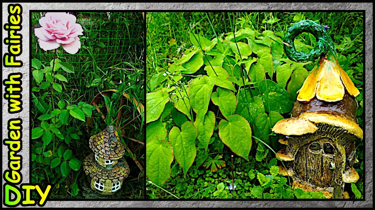 Домики фей из бумажной глины в саду. 2 года спустя