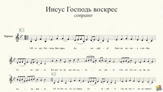 Иисус Господь воскрес - сопрано