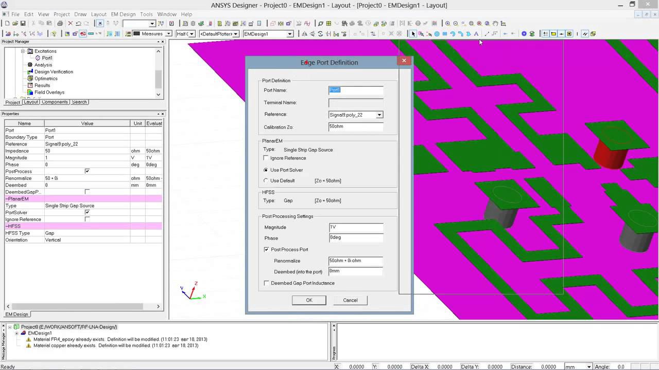 Анализ малошумящего усилителя МШУ на 900МHz в Ansys HFSS ч.2