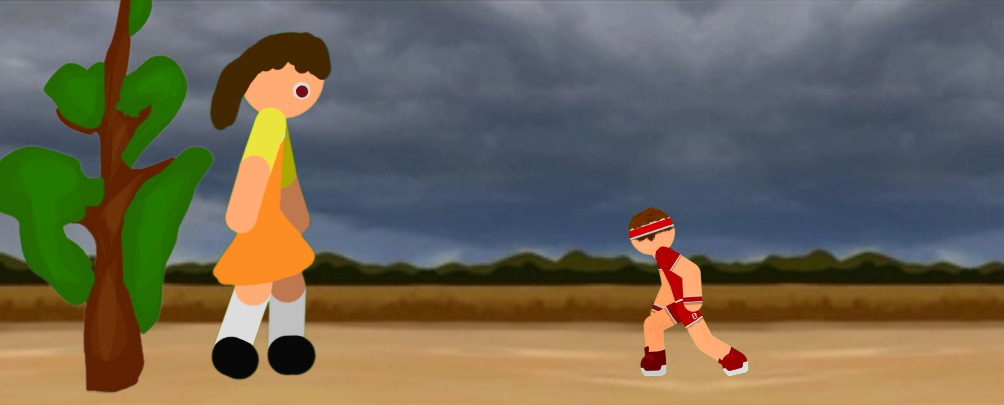 Спортсмен проходит испытание. Анимация.