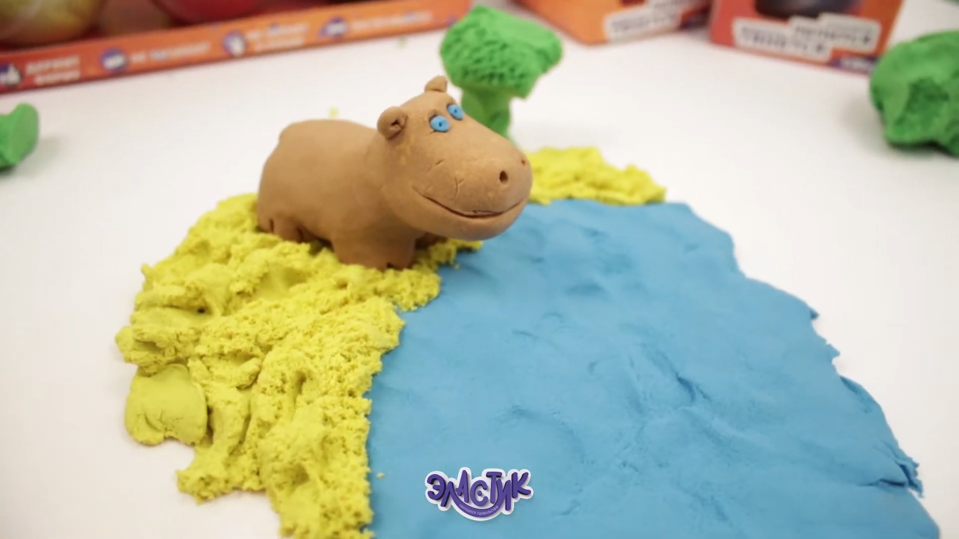 Масса для лепки Эластик. Лепим бегемотика