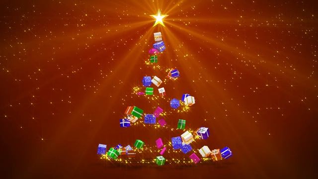 Новогодняя ёлочка из частиц и подарков?Christmas tree ?