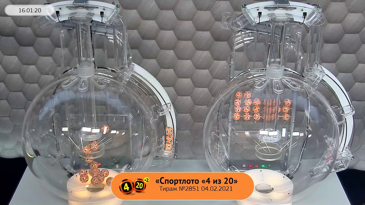 Столото представляет | Лотерея «Спортлото «4 из 20». Тираж № 2851 от 04.02.2021 г.