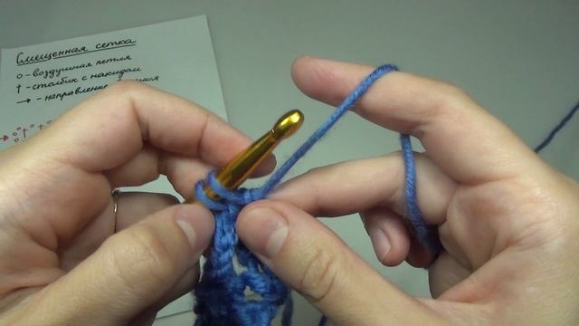 Урок 8.2 ЛЕВАЯ РУКА. Чередование столбиков с накидом и воздушных петель. Вязание крючком не глядя