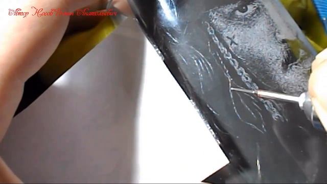 Ручная гравировка портрета Д.Депа (Джека Воробья) на бокале..