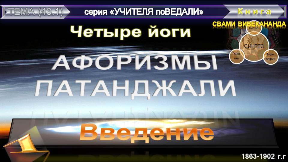 (1) АФОРИЗМЫ ПАТАНДЖАЛИ - Введение - Свами Вивекананда (1863-1902 гг)