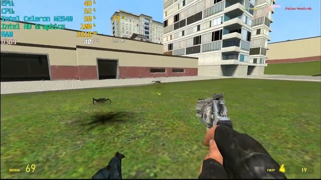 Garrys mod 13 Intel Celeron N2840 RAM 8GB DDR3L 1600 Intel Graphics 60 FPS Laptop GAMEPLAY ultra low