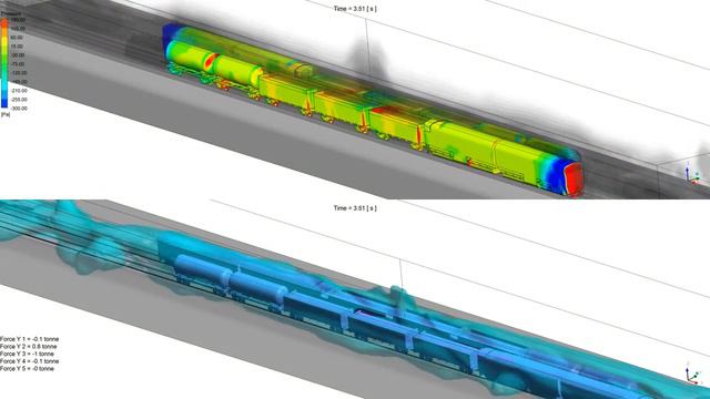 Аэродинамический расчёт встречных поездов