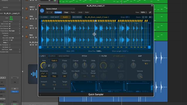 Logic Pro 10.7 - Loop Slicing with Quick Sampler + Step Sequencer