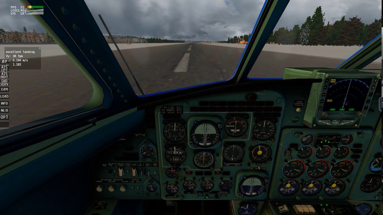 Посадка в болтанку Як 40 X-Plane 11.10