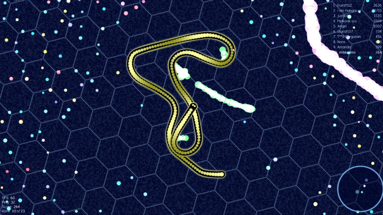 Попал в топ в игре GULPER.IO