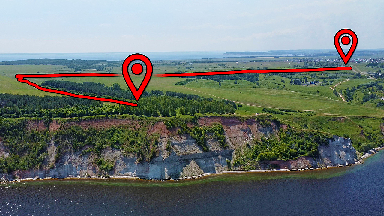 Дорога с горы Лобач до посёлка Камское Устье | Республика Татарстан