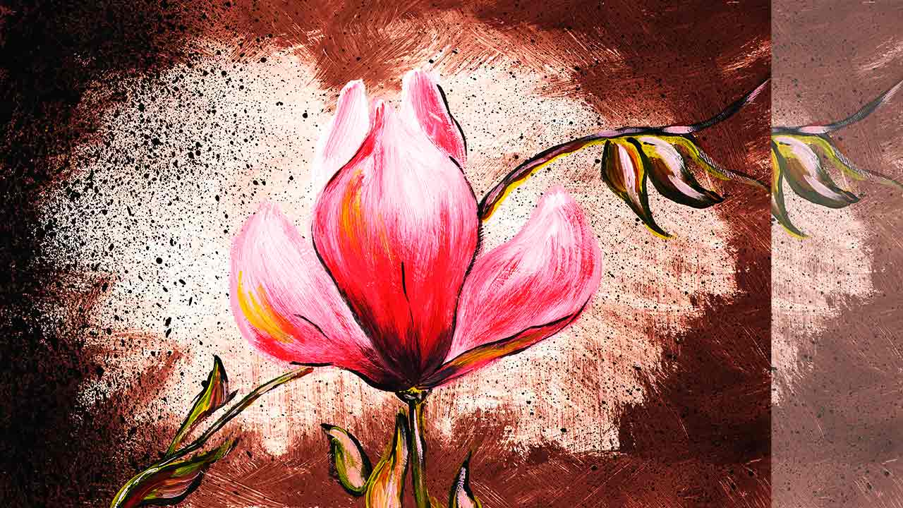 Как легко нарисовать цветок. Рисуем интерьерную картину.