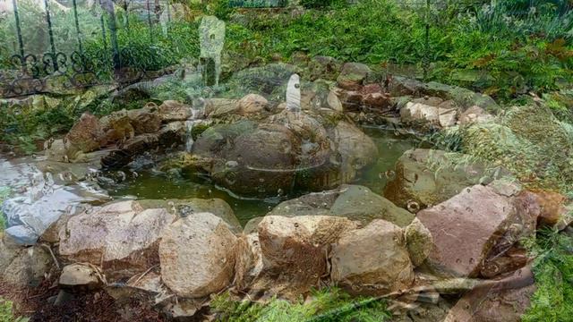 Звук дождя и звук ручья садового фонтана для расслабления и сна. АСМР