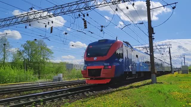 Электропоезд ЭП2Д-0112 "РЭКС-экспресс".Станция Орехово-Зуево