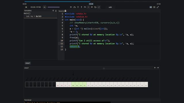 Deallocate memory in the heap using free