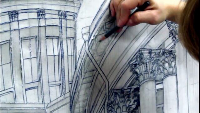 #70 АРХИВ: МАСТЕР-КЛАСС Элементы АРХИТЕКТУРЫ | Одинаковые формы, удаляющиеся в перспективе