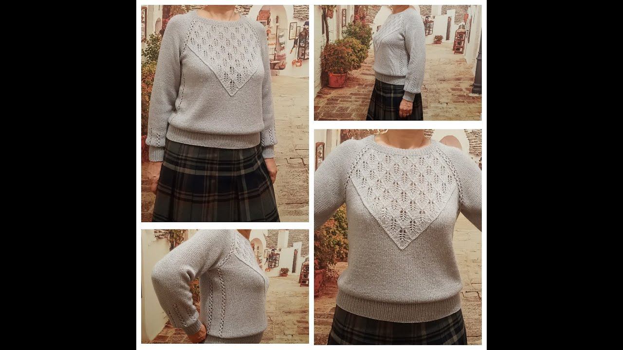 Кофточка "Праздничная" связанная спицами регланом сверху. Вязание рукавов. Готовая работа.