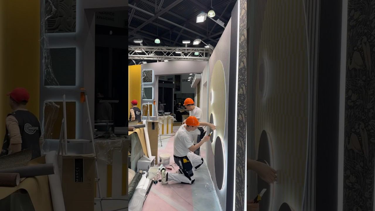 КЛЕБЕН | Как подрезать обои по кругу? Выставка MosBuild. Стенд Manders #поклейкаобоев