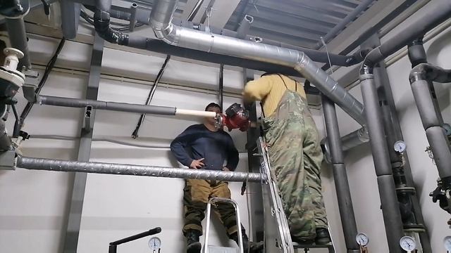 Монтируем насос Grundfos UPS 50-60 греющего контура теплоносителя г.в.с.